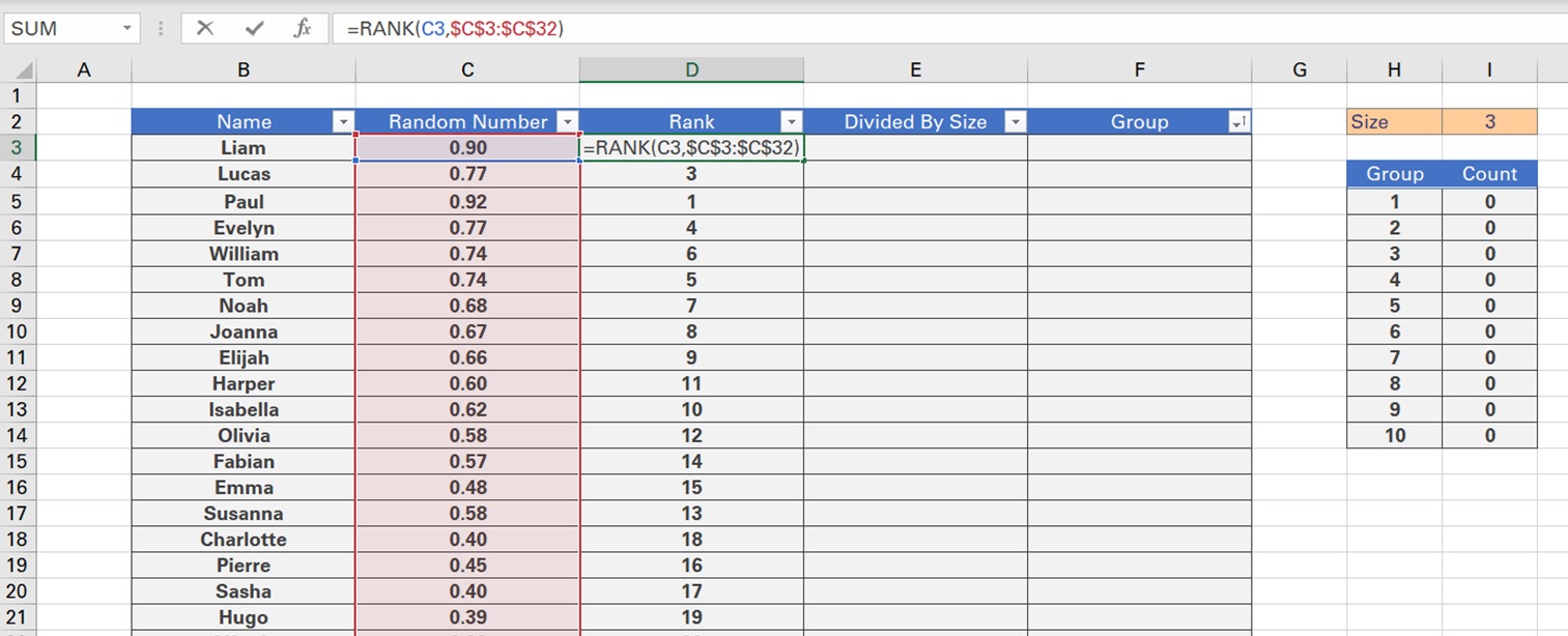 Randomly Assign Names To Groups - TheExcelhub | Master Excel with ...